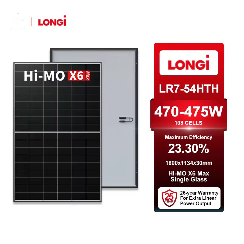 LR7-54HTH 470-475M longi single glass solar panel-Best Solar Panels, Solar Inverter Supplier ...